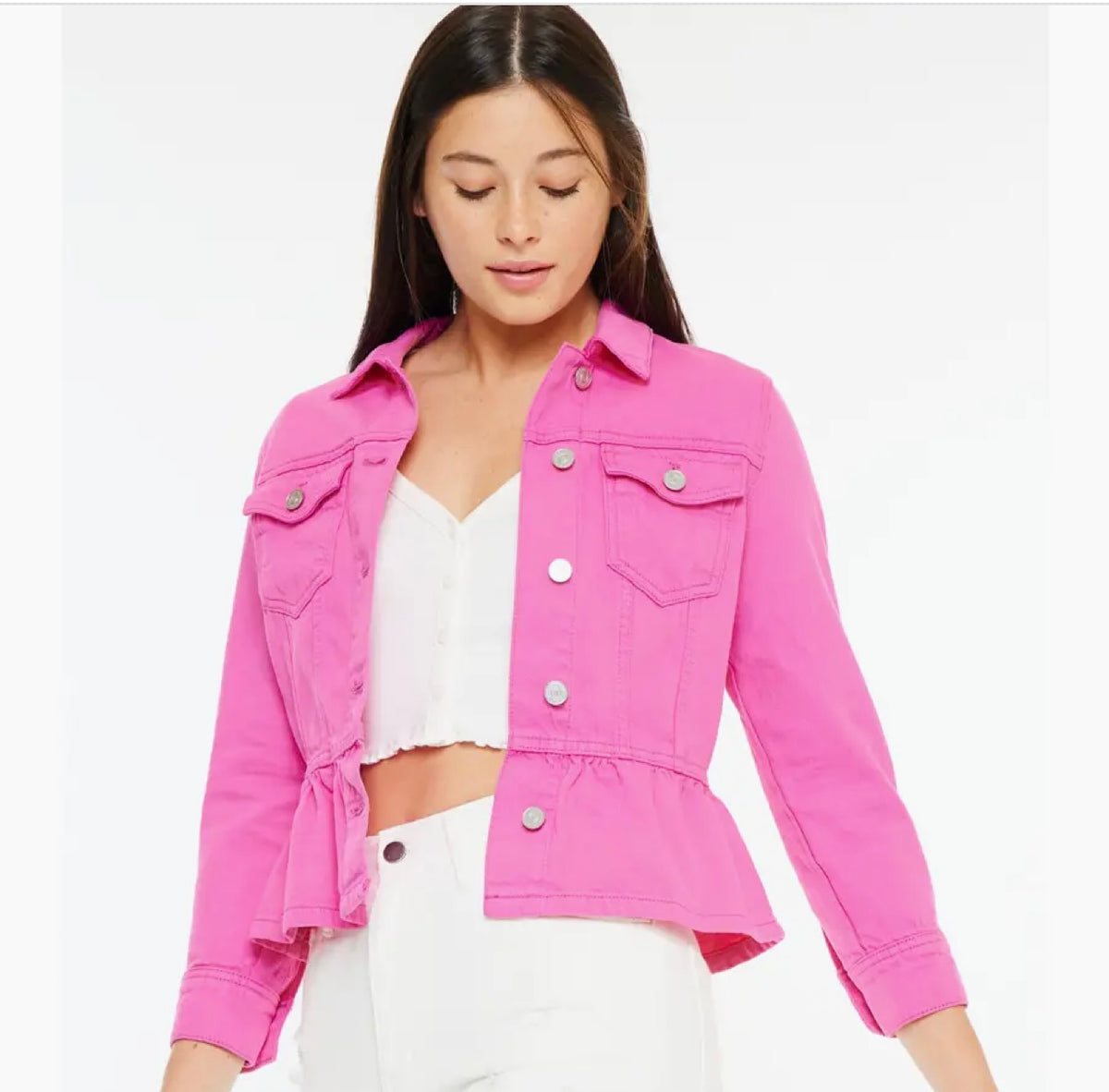 Hot Pink KanCan Peplum Jacket – The Classy Closet LLC